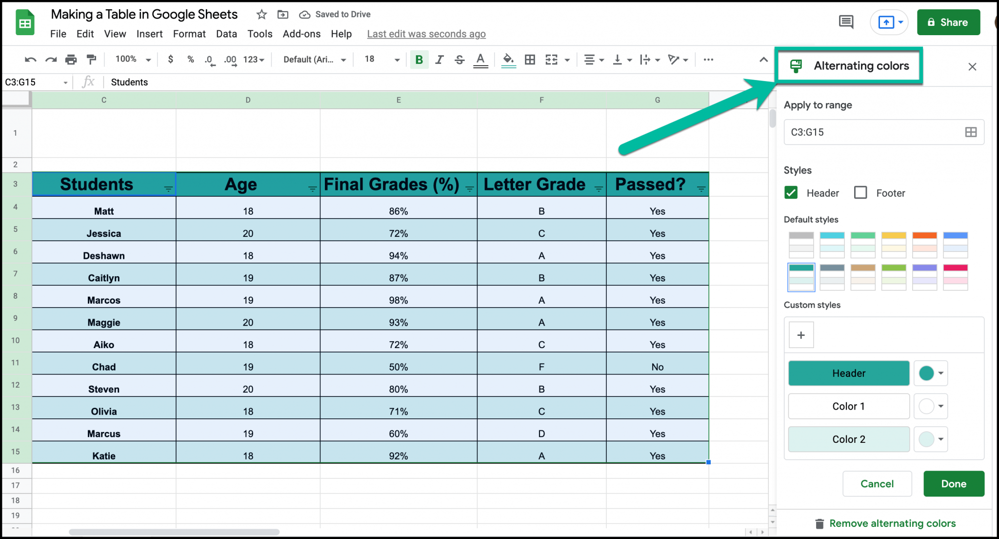How To Make A Table In Google Sheets