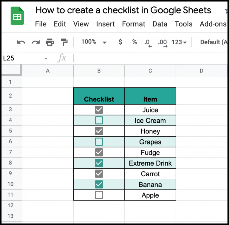 How To Create A Live Checkbox In Google Sheets