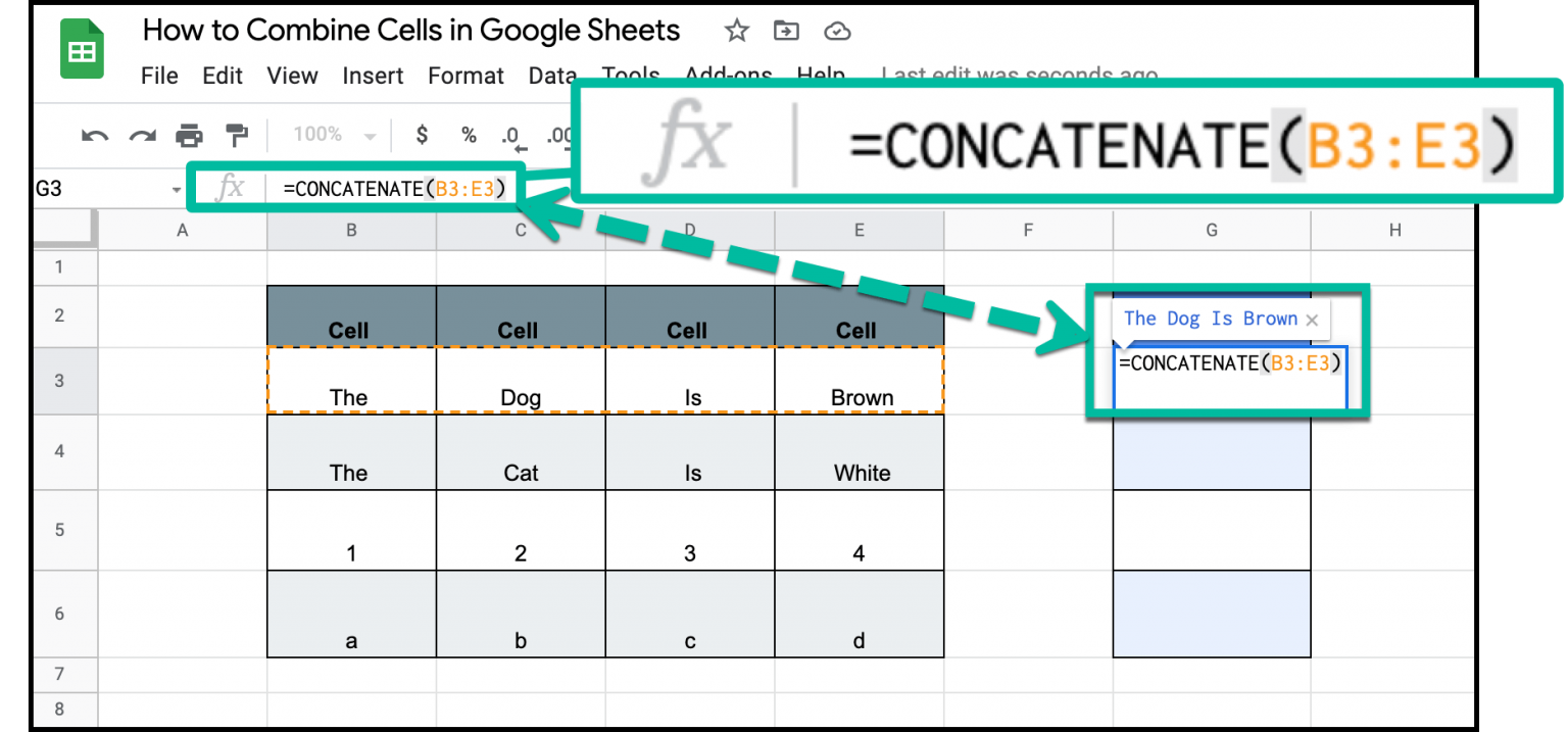 How To Combine Cells In Google Sheets