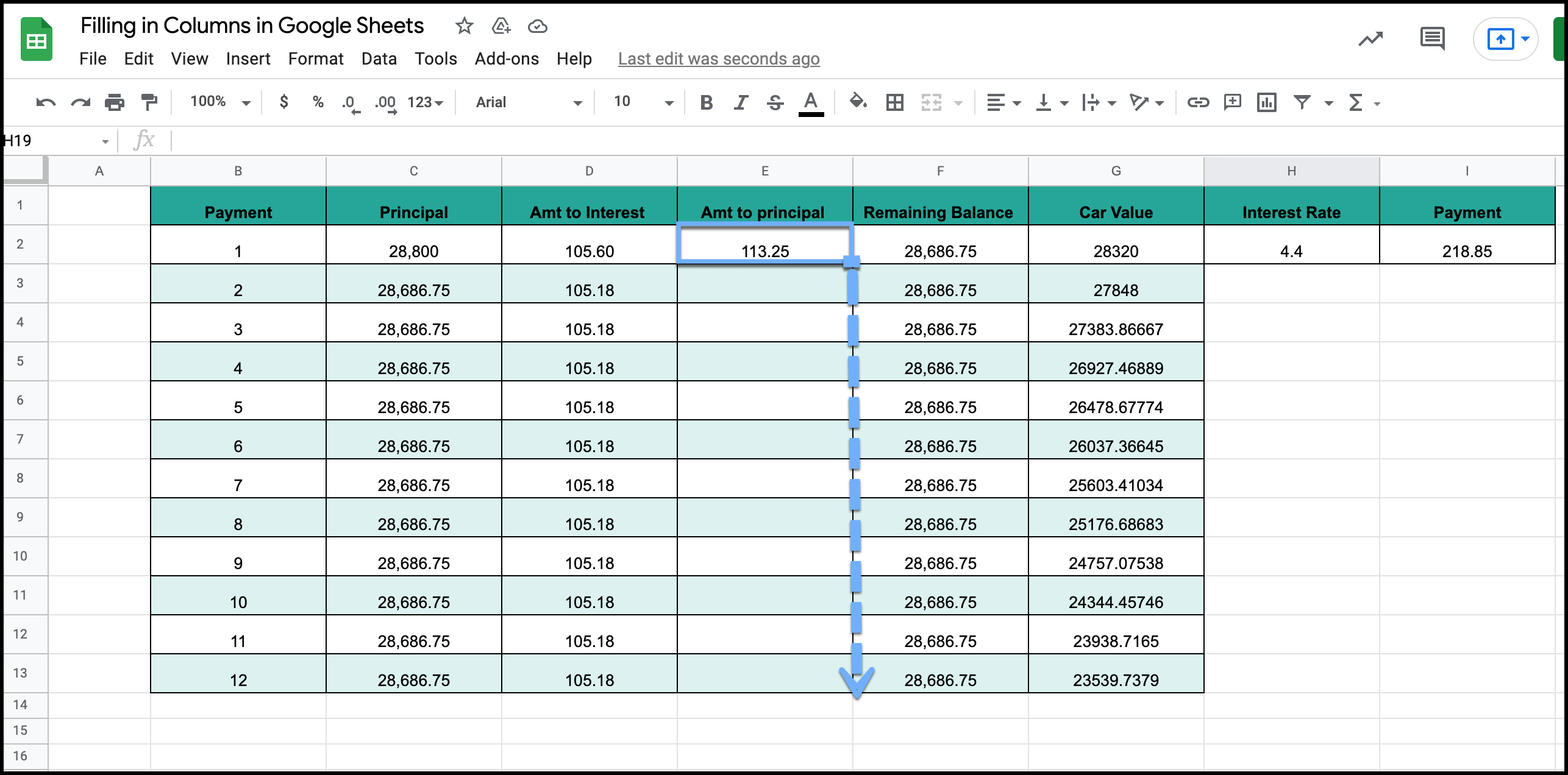 How To Use Fill Down In Google Sheets Autofill Dates Formulas And Numbers 