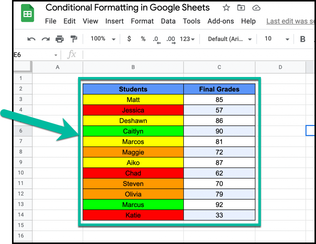 How To Do Conditional Formatting Based On Another Cell In Google Sheets