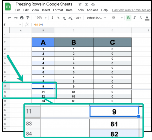 How to Lock or Freeze a Row in Google Sheets - 8020sheets.com