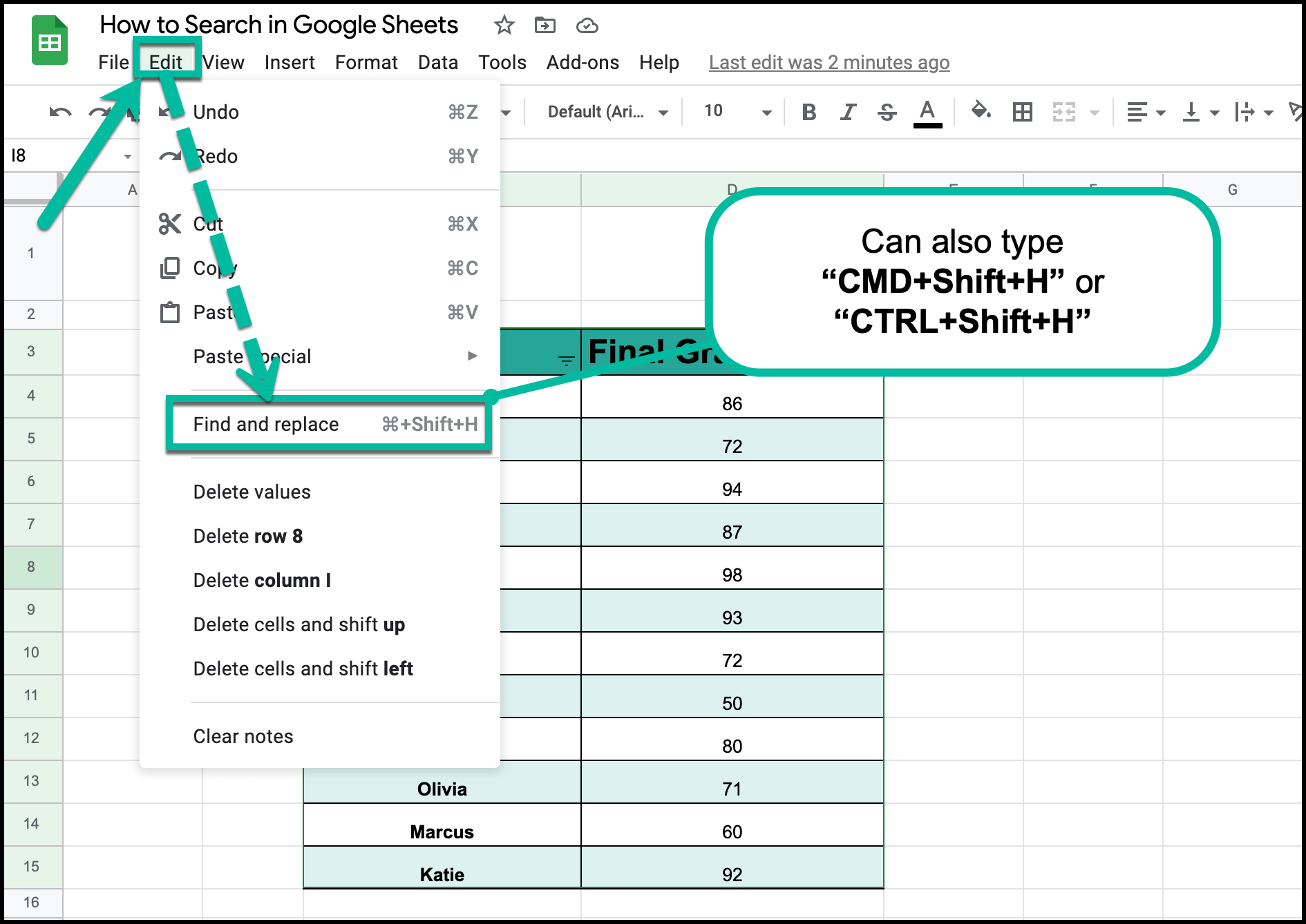 How To Search In Google Sheets