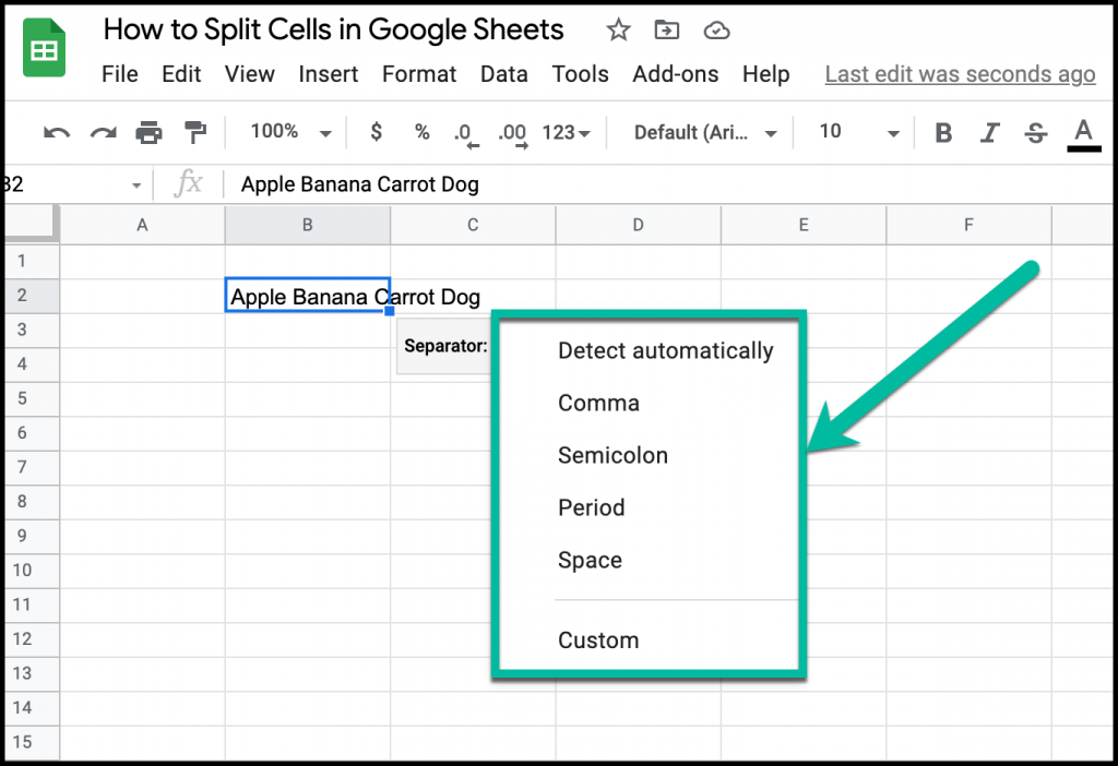 How To Split Cells In Google Sheets