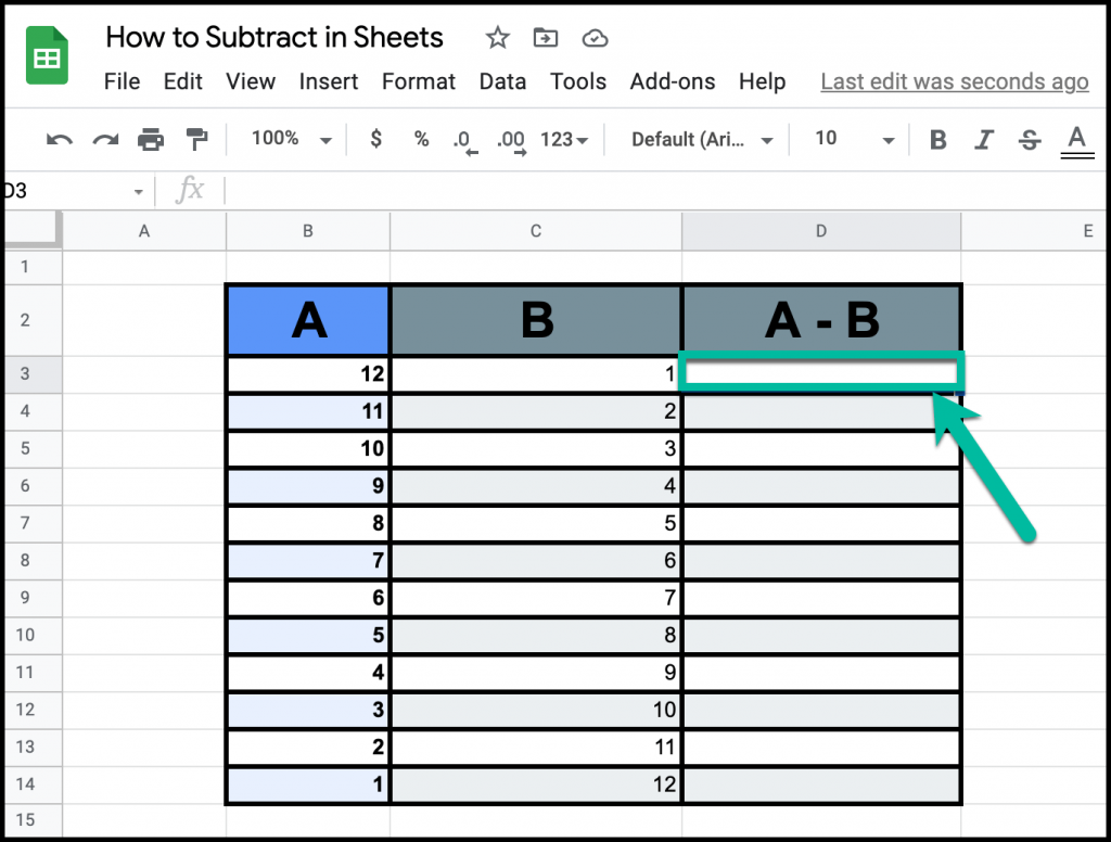 How To Subtract In Google Sheets
