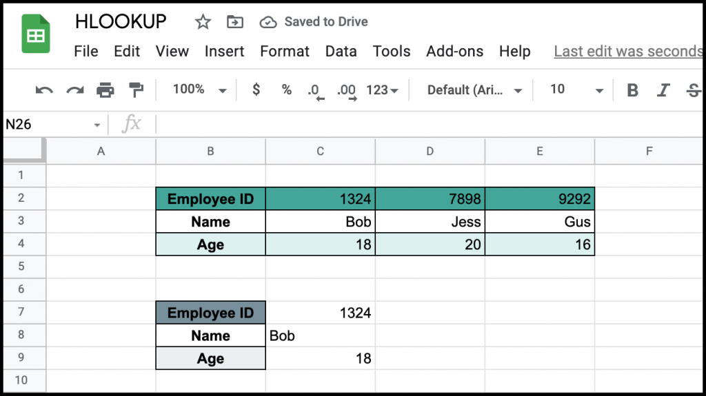 How to Use the HLOOKUP Function in Google Sheets
