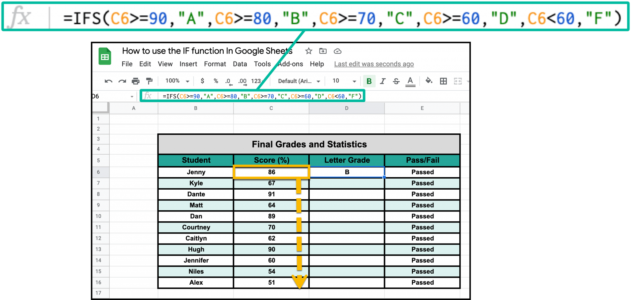 How To Use The IFS Function In Google Sheets